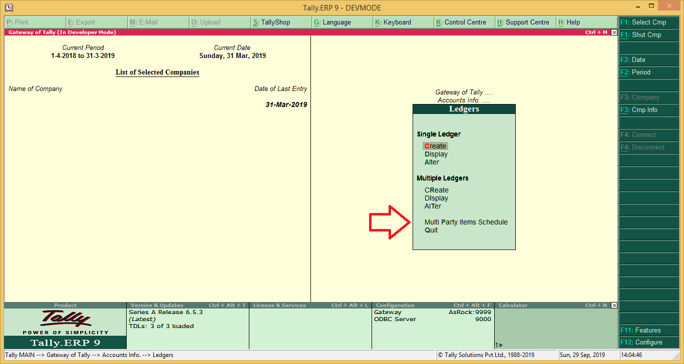Party wise Item's Monthly Schedule - i-Soft Computer
