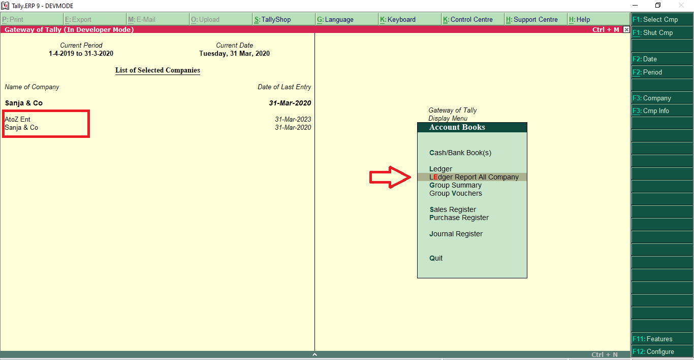 Ledger Report Multiple Company - i-Soft Computer
