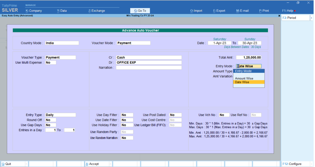 Advance Auto Voucher Tally Prime - i-Soft Computer