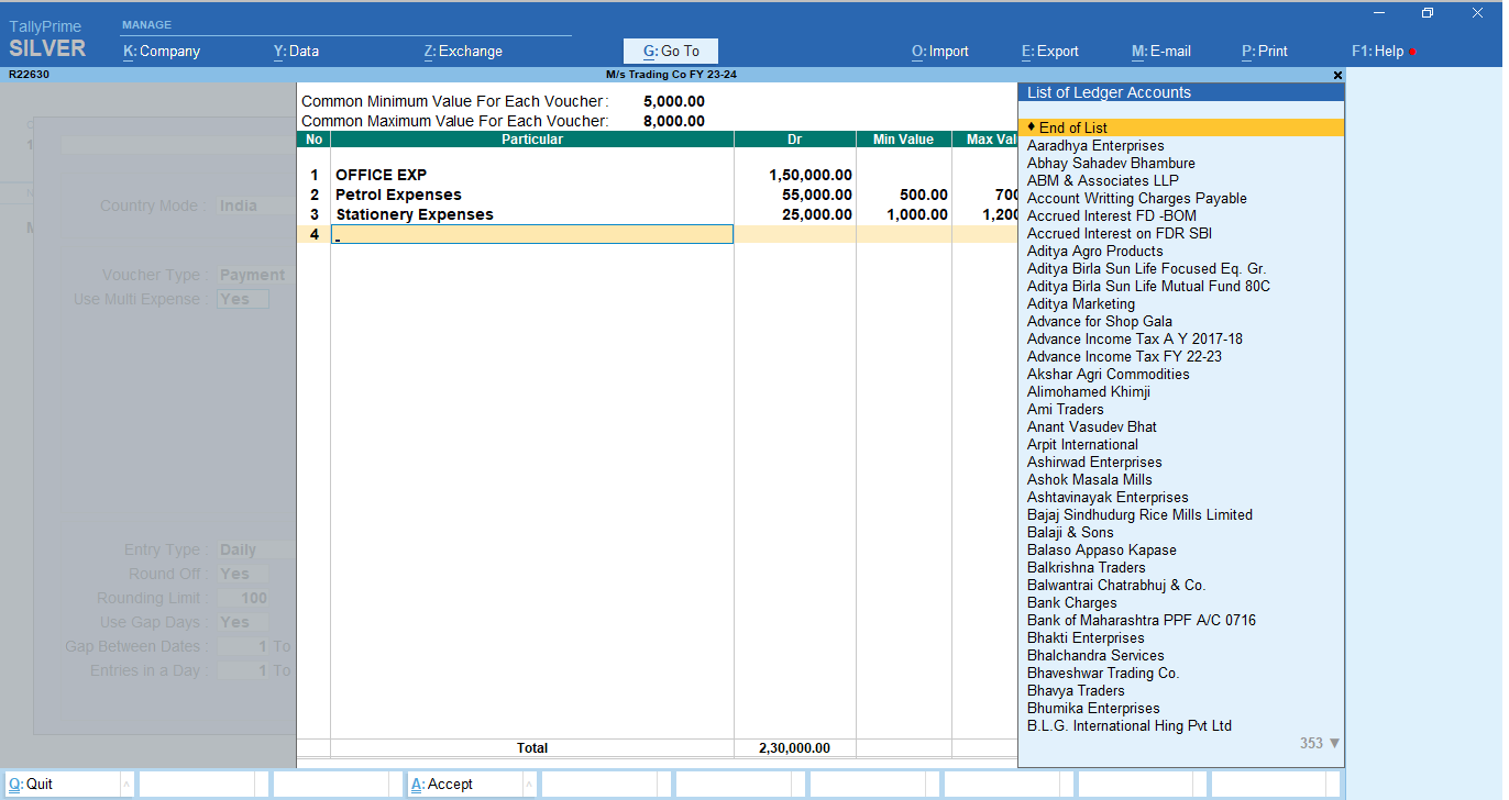 Advance Auto Voucher Tally Prime - i-Soft Computer