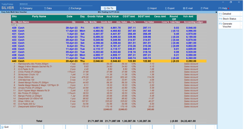 Advance Auto Voucher Tally Prime - i-Soft Computer